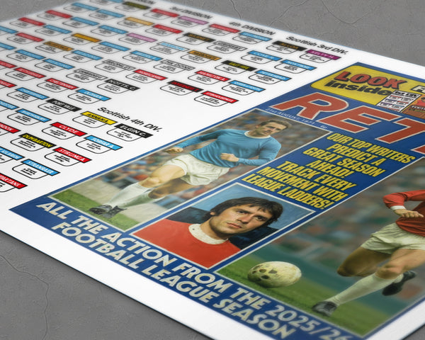 Retro 1971/72 style England & Scotland Football League 2025/26 Season ...